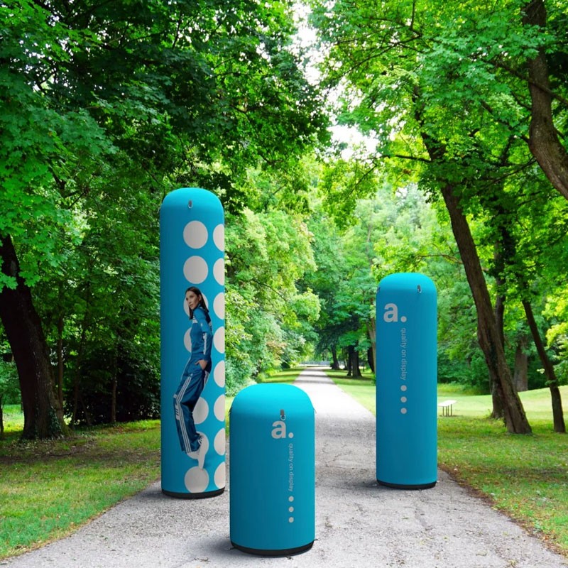 Columna display hinchable modelo Apolo Medidas Columnas 60 x 100 cm.